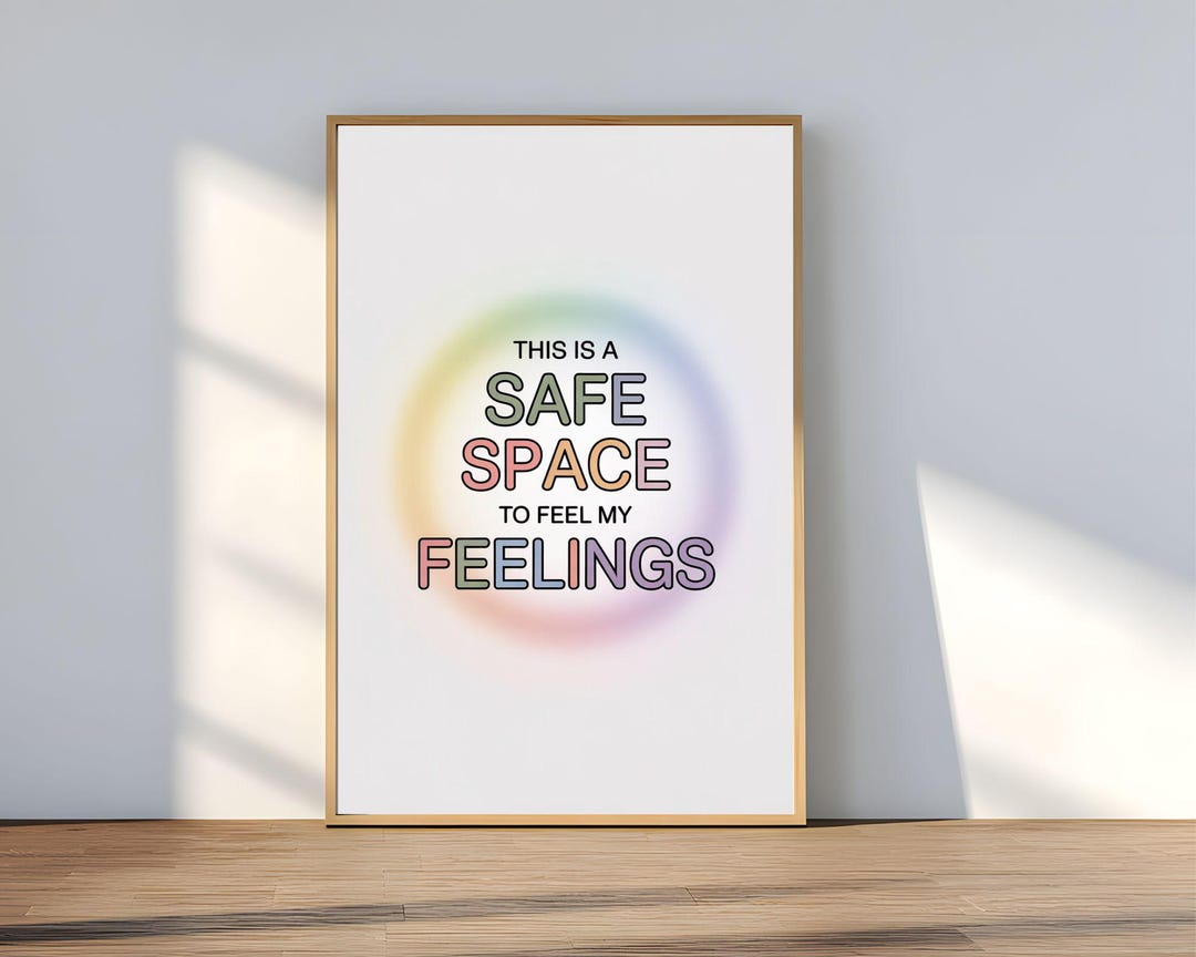 Safe Space Poster: Calming Corner Affirmation Art (digital Download) - Etsy