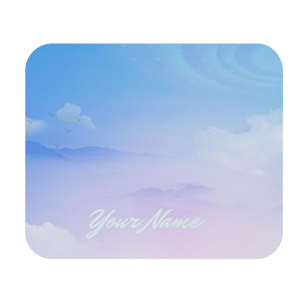 Personalized Sky Blue Mouse Pad, Custom Desk Accessory, Gift for Gamers ...