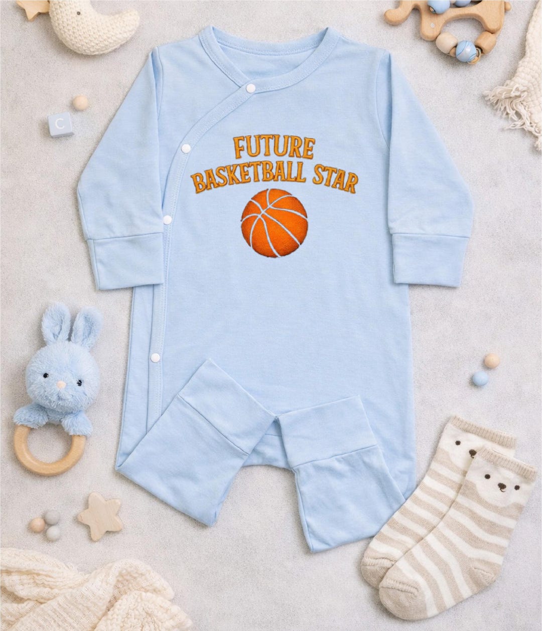 Future Basketball Star Embroidered Baby , Personalized Sports Bodysuit ...