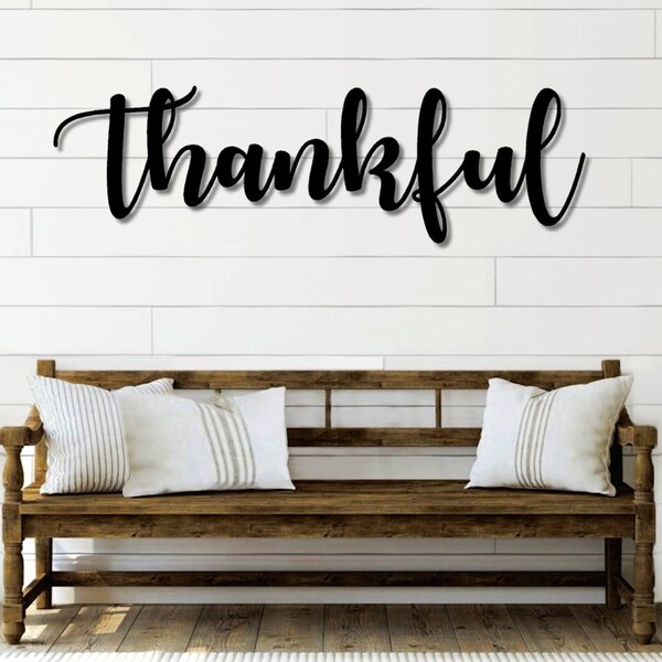 Metal Thankful Sign - Etsy