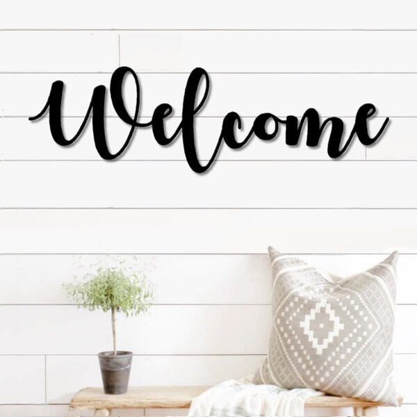 Metal Flower Welcome Sign - Etsy