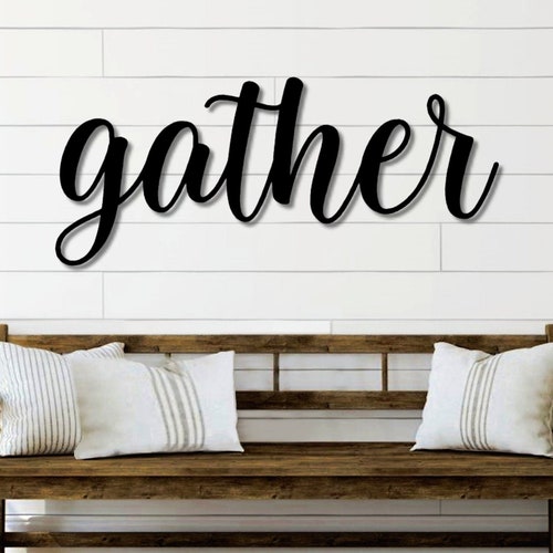 Gather Metal Word Art Autumn Script Word Art Indoor - Etsy