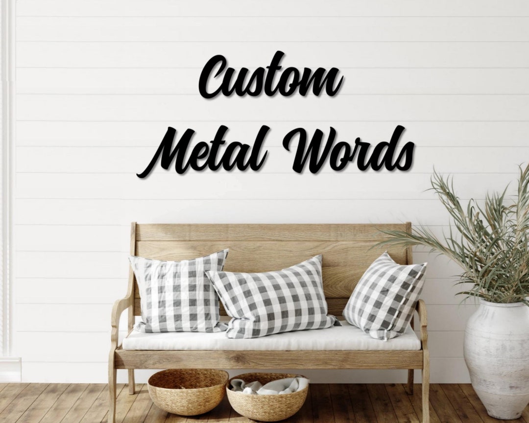 Custom Metal Word Sign Montana Script Personalized Metal Name Sign ...