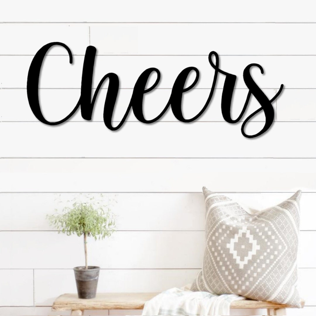 Cheers Metal Word Art Kembara Script Word Art Indoor Outdoor Cheers ...