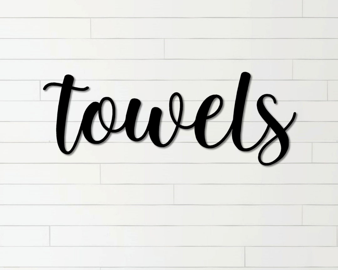 Towels Metal Word Art | Kembara Script Word Art | Indoor Outdoor Towels ...
