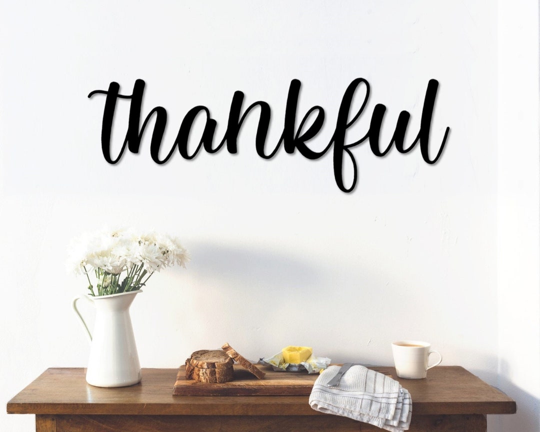 Thankful Sign Metal Word Art Kembara Script Word Art Indoor Outdoor ...