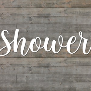 Shower Metal Word Art | Kembara Script Word Art | Indoor Outdoor Shower ...