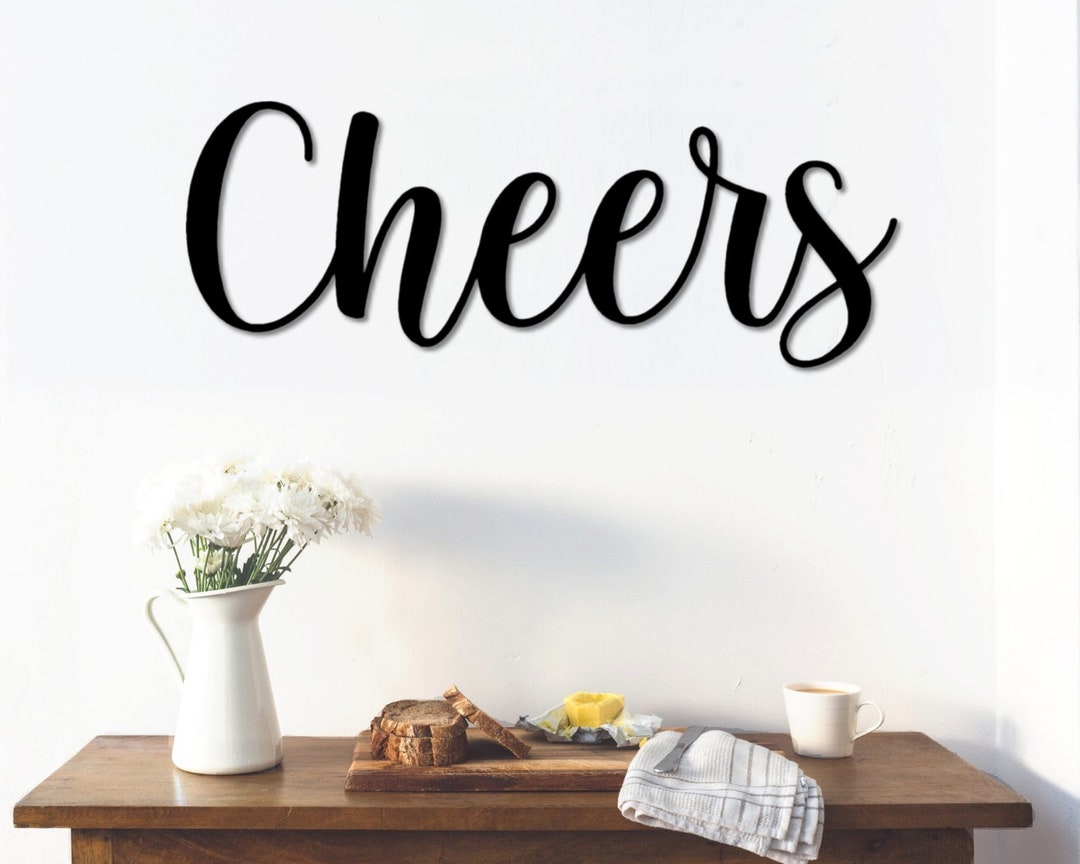 Cheers Metal Word Art | Kembara Script Word Art | Indoor Outdoor Cheers ...