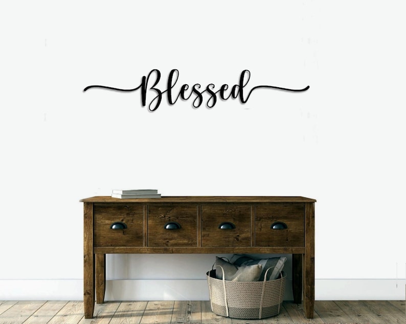 Blessed Metal Sign Word Art Honey Script Word Art Indoor Outdoor ...