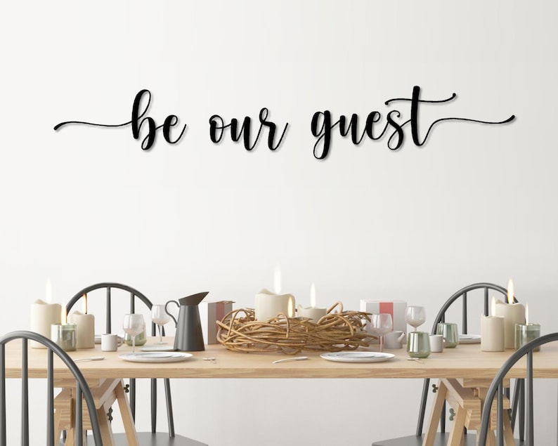 Be Our Guest Metal Word Art | Honey Script Word Art | Indoor Outdoor Be ...