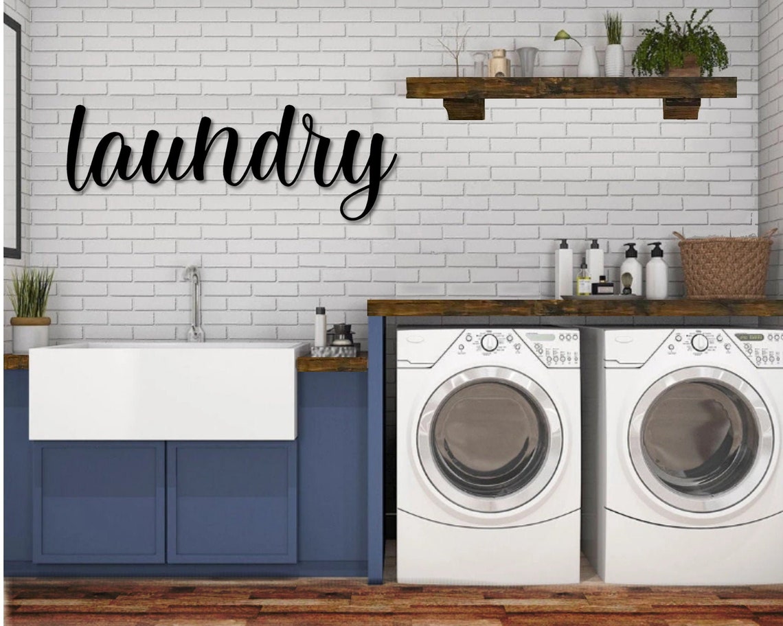 Laundry Metal Word Art Kembara Script Word Art Indoor | Etsy