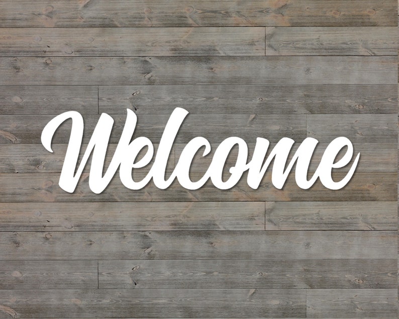 Welcome Metal Word Art | Montana Script Word Art | Indoor Outdoor ...