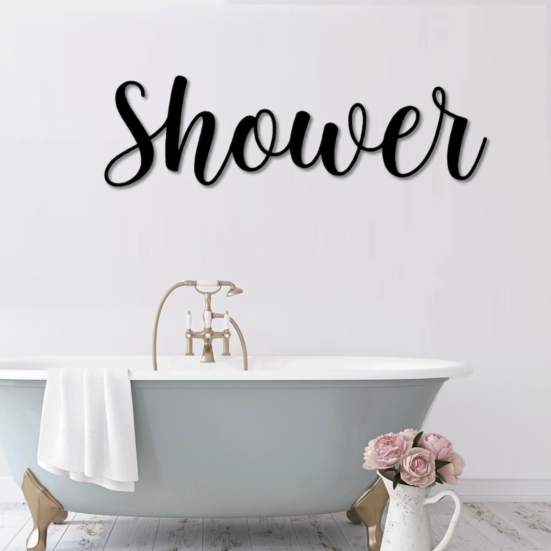 Shower Metal Word Art Kembara Script Word Art Indoor Outdoor Shower ...