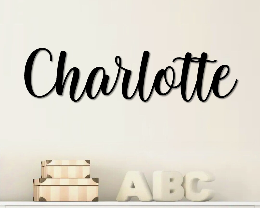 Custom Metal Name Sign Kembara Cursive Script Nursery Wall - Etsy