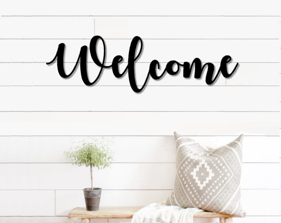 Welcome Metal Word Art autumn Script Word Art Indoor - Etsy