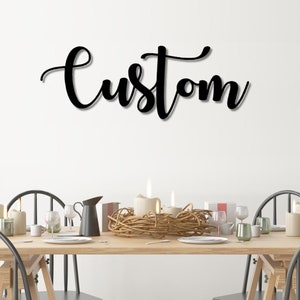 Custom Script Metal Word Sign | Kembara Script Personalized Metal Name ...