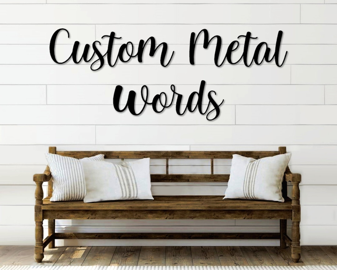 Custom Script Metal Word Sign | Kembara Script Personalized Metal Name ...