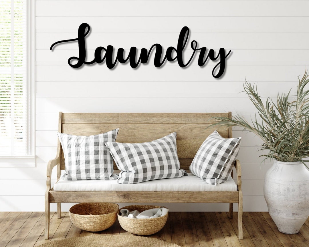 Laundry Metal Word Art | Autumn Script Word Art | Indoor - Outdoor ...