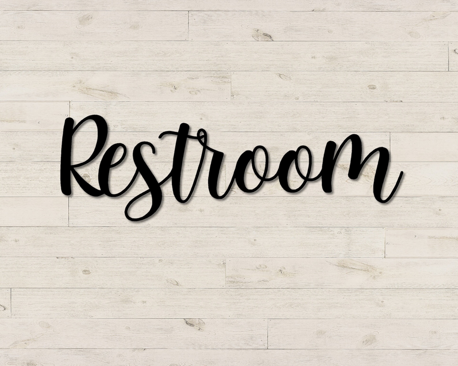Restroom Metal Word Art | Kembara Script Word Art | Indoor Outdoor ...