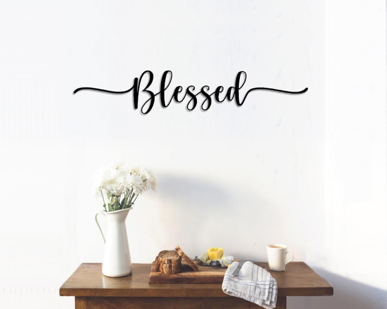 Blessed Metal Sign Word Art Honey Script Word Art Indoor Outdoor ...