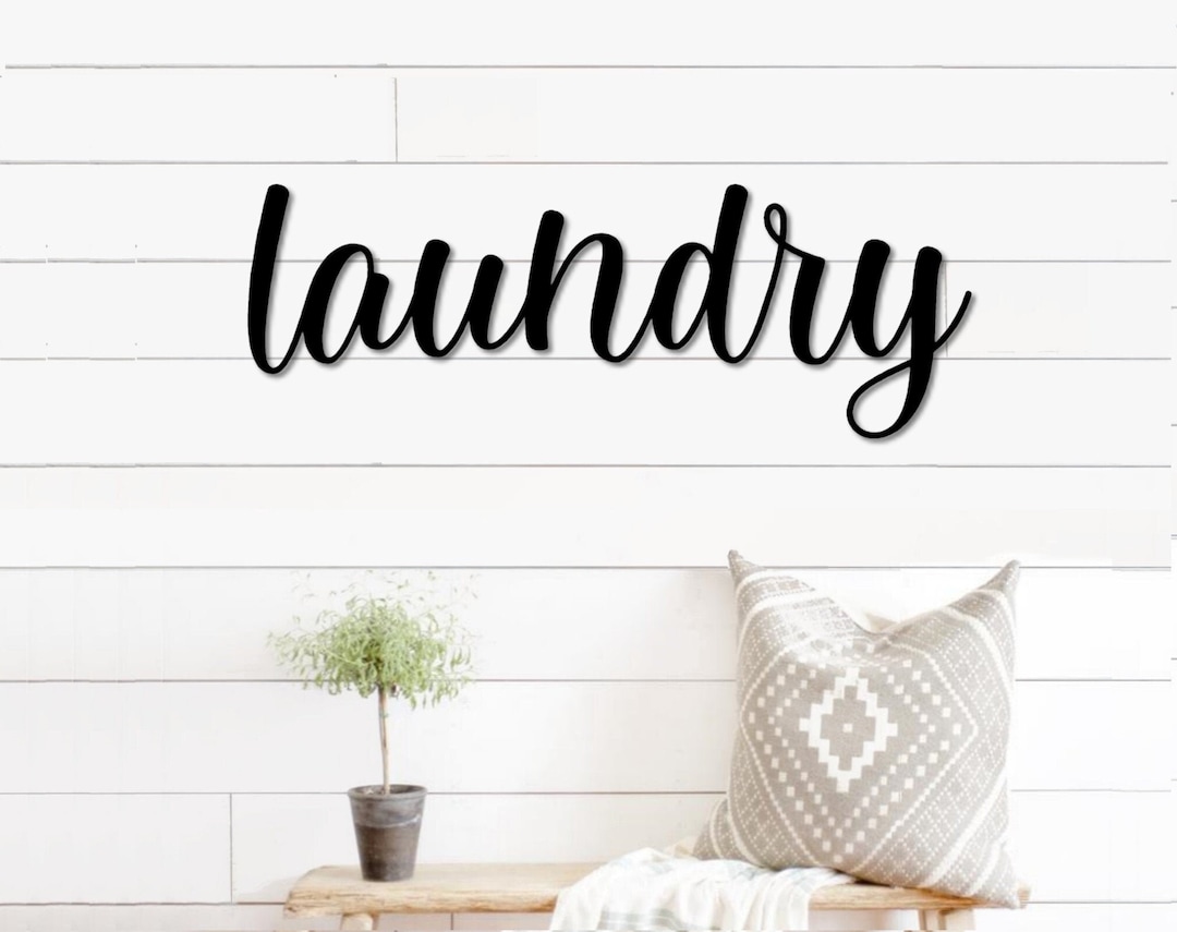 Laundry Metal Word Art | Kembara Script Word Art | Indoor - Outdoor ...