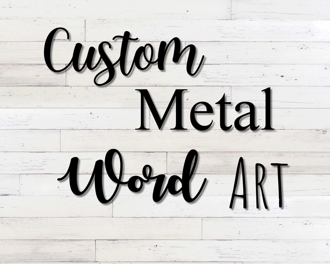 Custom Script Metal Word Sign Single Line Personalized Metal Name Sign ...