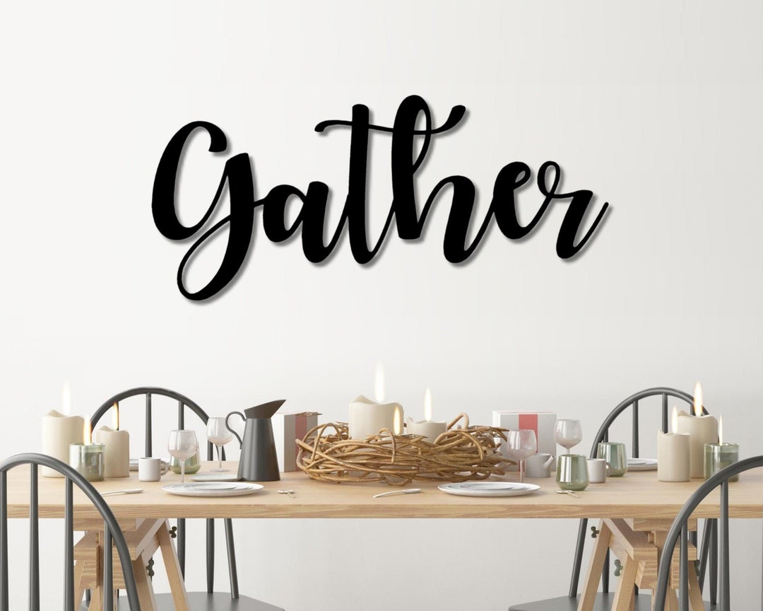 Gather Metal Word Art | Autumn Script Word Art | Indoor - Outdoor ...
