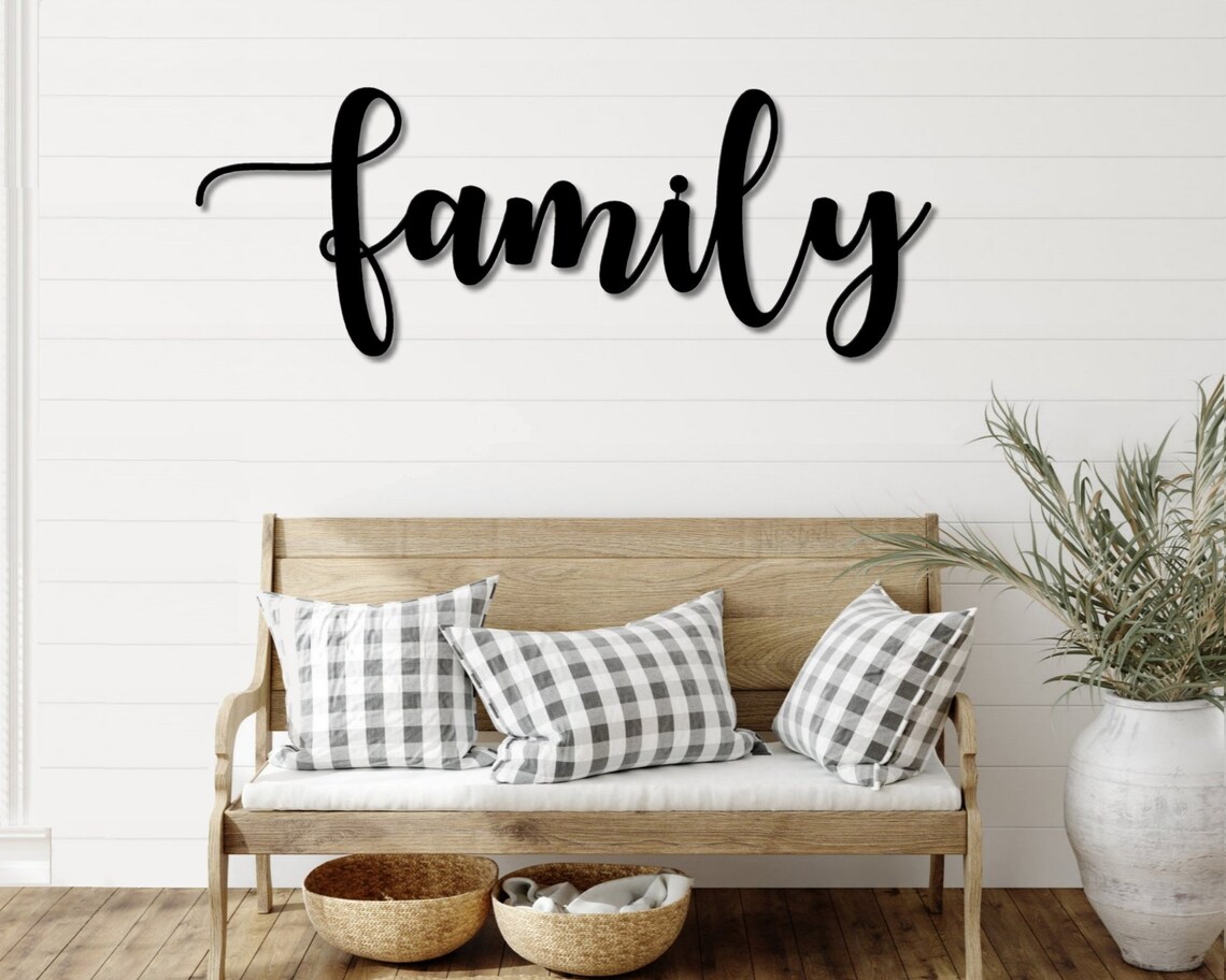 Family Metal Word Art Autumn Script Word Art Indoor - Etsy