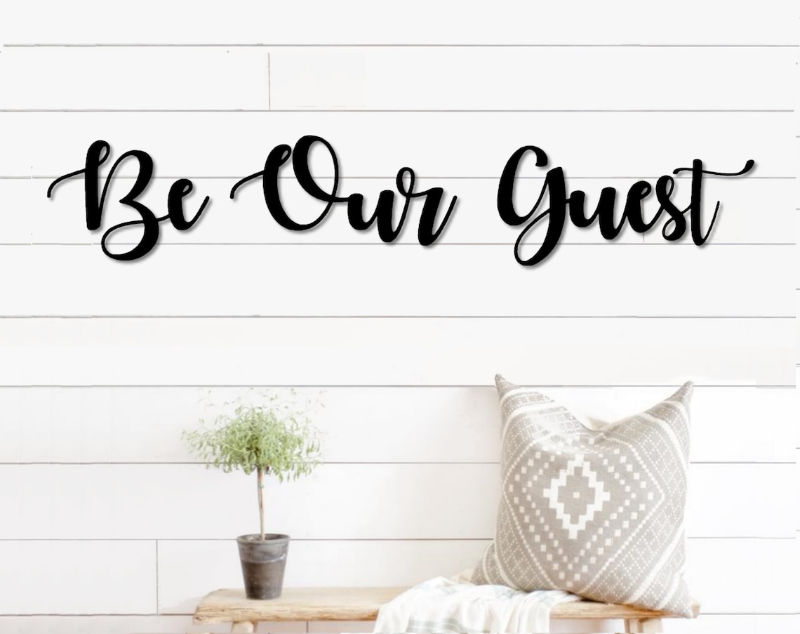 Be Our Guest Metal Word Art Autumn Script Word Indoor | Etsy