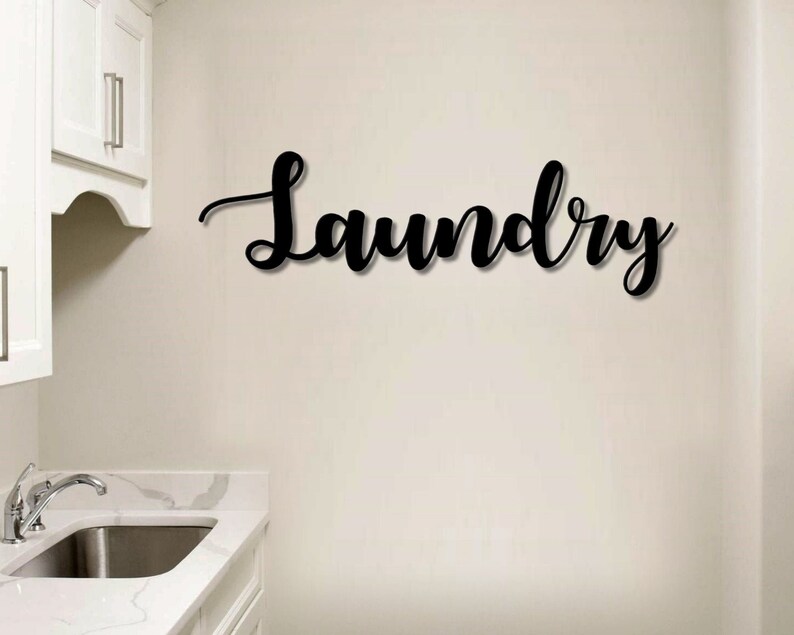 Laundry Metal Word Art | Autumn Script Word Art | Indoor - Outdoor ...