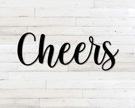 Cheers Metal Word Art Kembara Script Word Art Indoor | Etsy