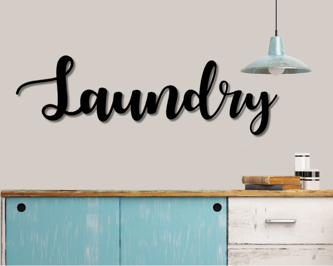 Laundry Metal Word Art Autumn Script Word Art Indoor - Etsy