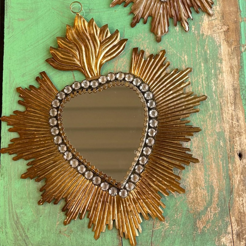 Heart Sunburst Mirror - Etsy