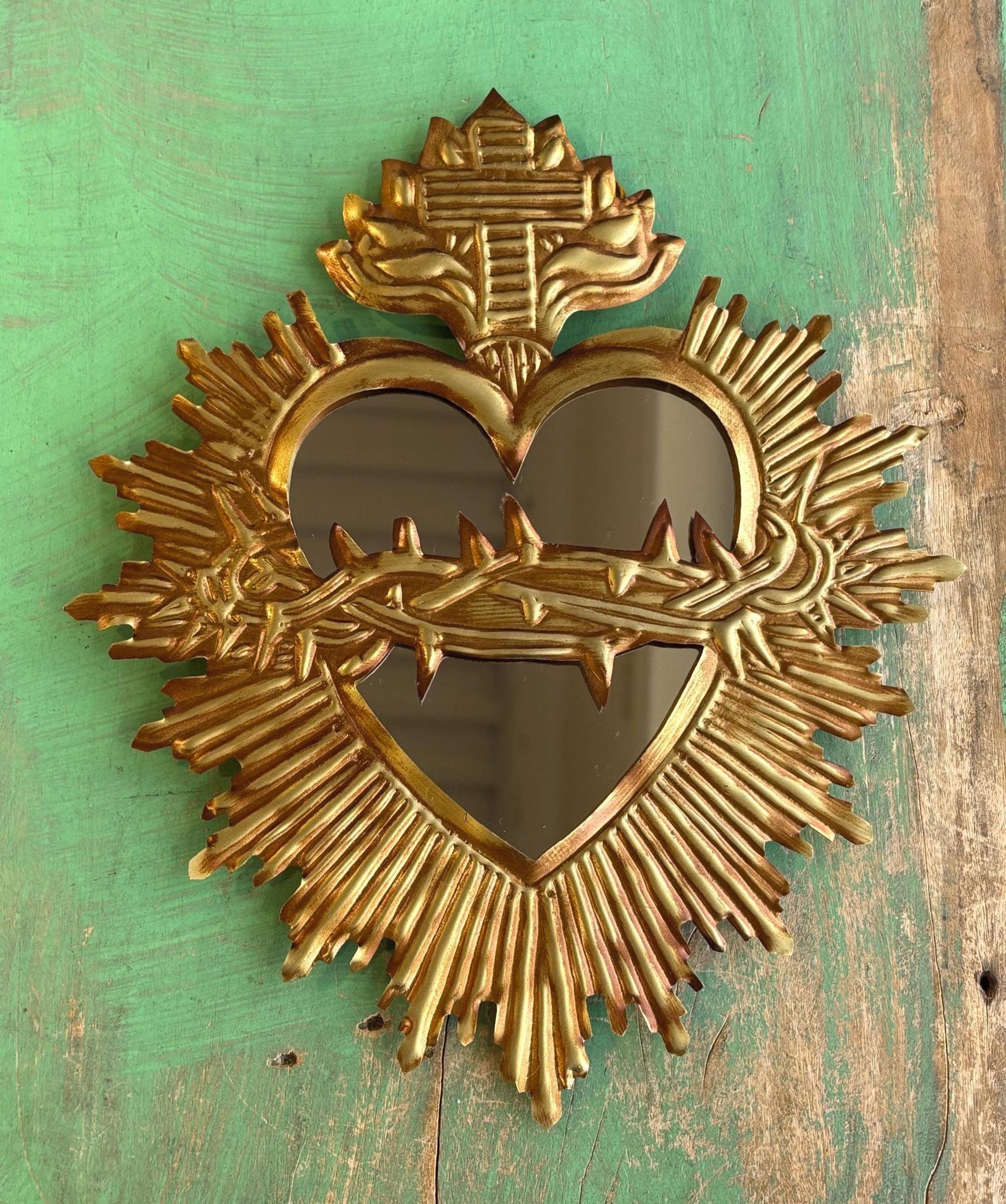 Sacred Heart of Jesus & St. Joseph Gold Wall Mirrors - Catholic Home ...