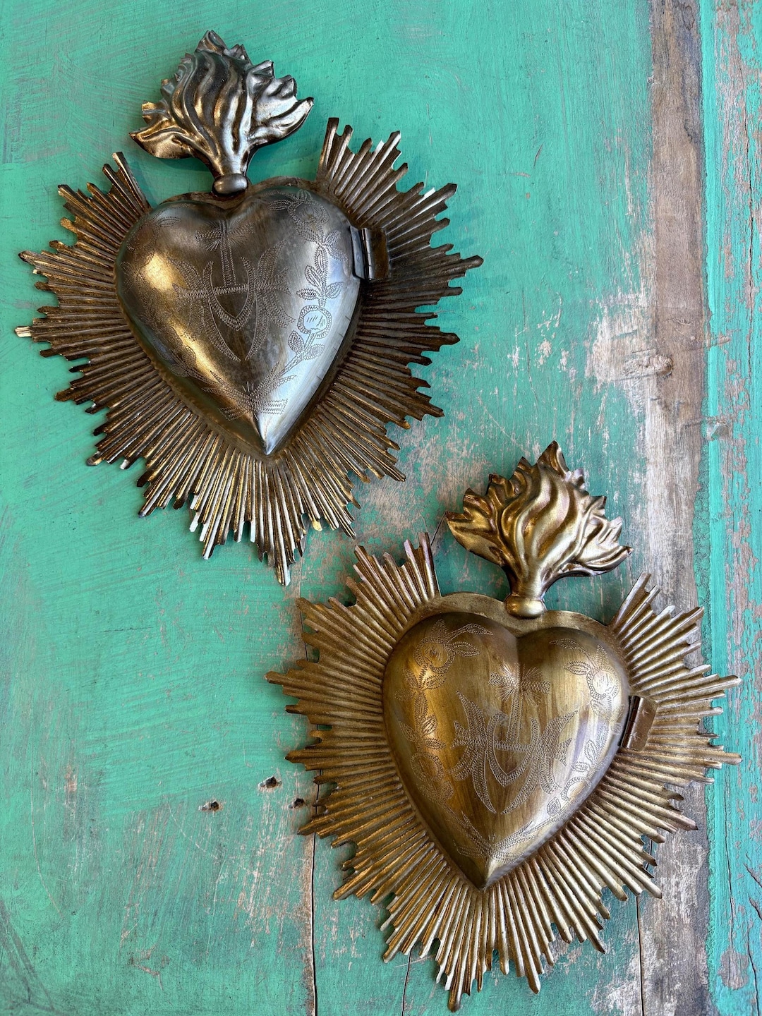 Gold and Bronze Flaming Sacred Heart Keepsake Box (8 × 6.5 in) - Etsy