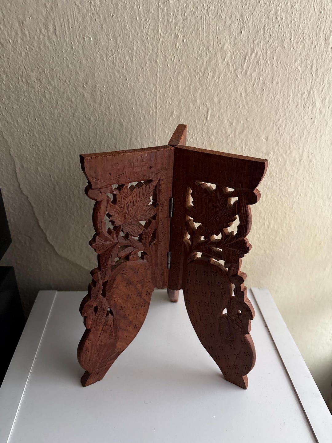 Vintage Carved Wood Collapsible Plant Stand - Etsy