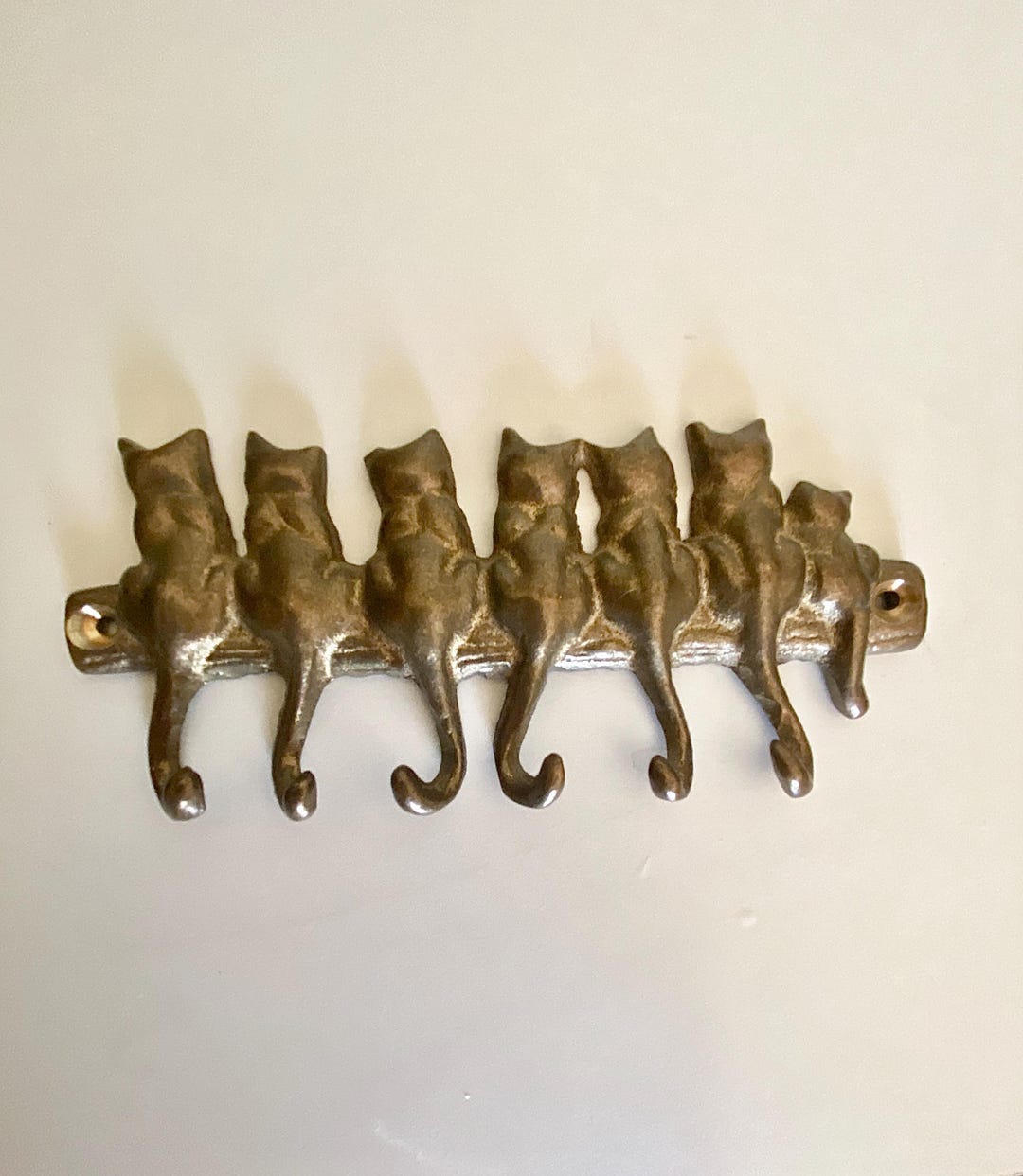 Vintage Brass Cat Key Hook - Etsy