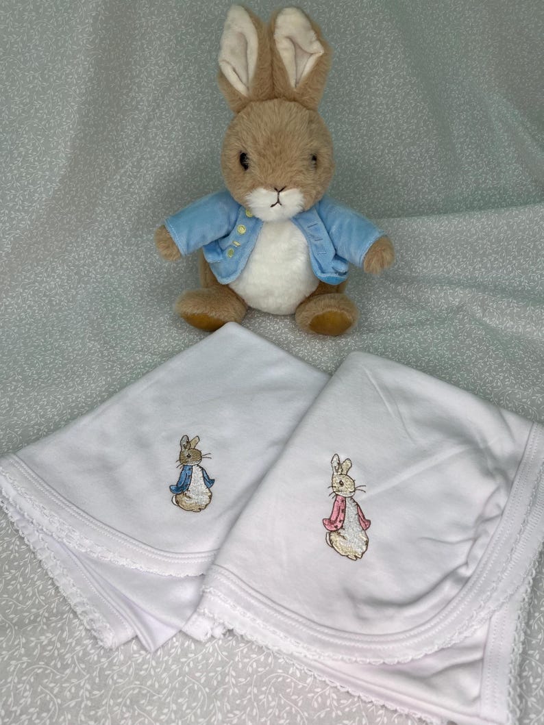 Peter Rabbit Baby Blanket in Pink or Blue - Etsy