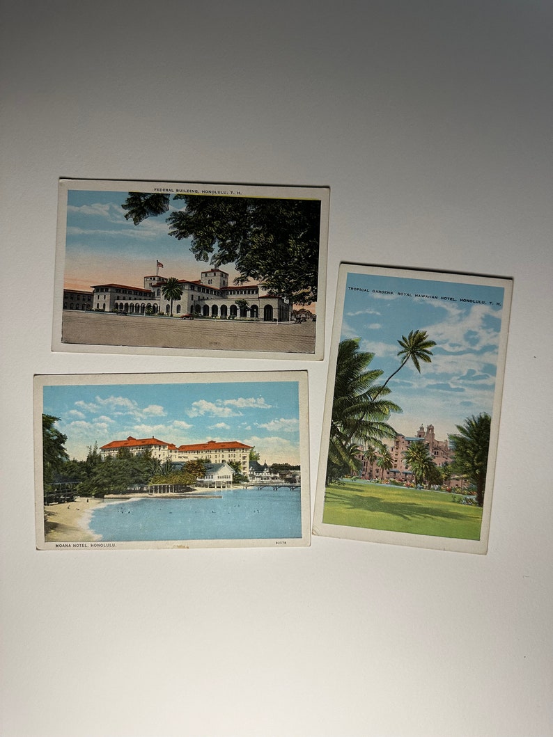 Honolulu, Hawaii. Vintage Postcards. Set of 3. 1920/30s. - Etsy
