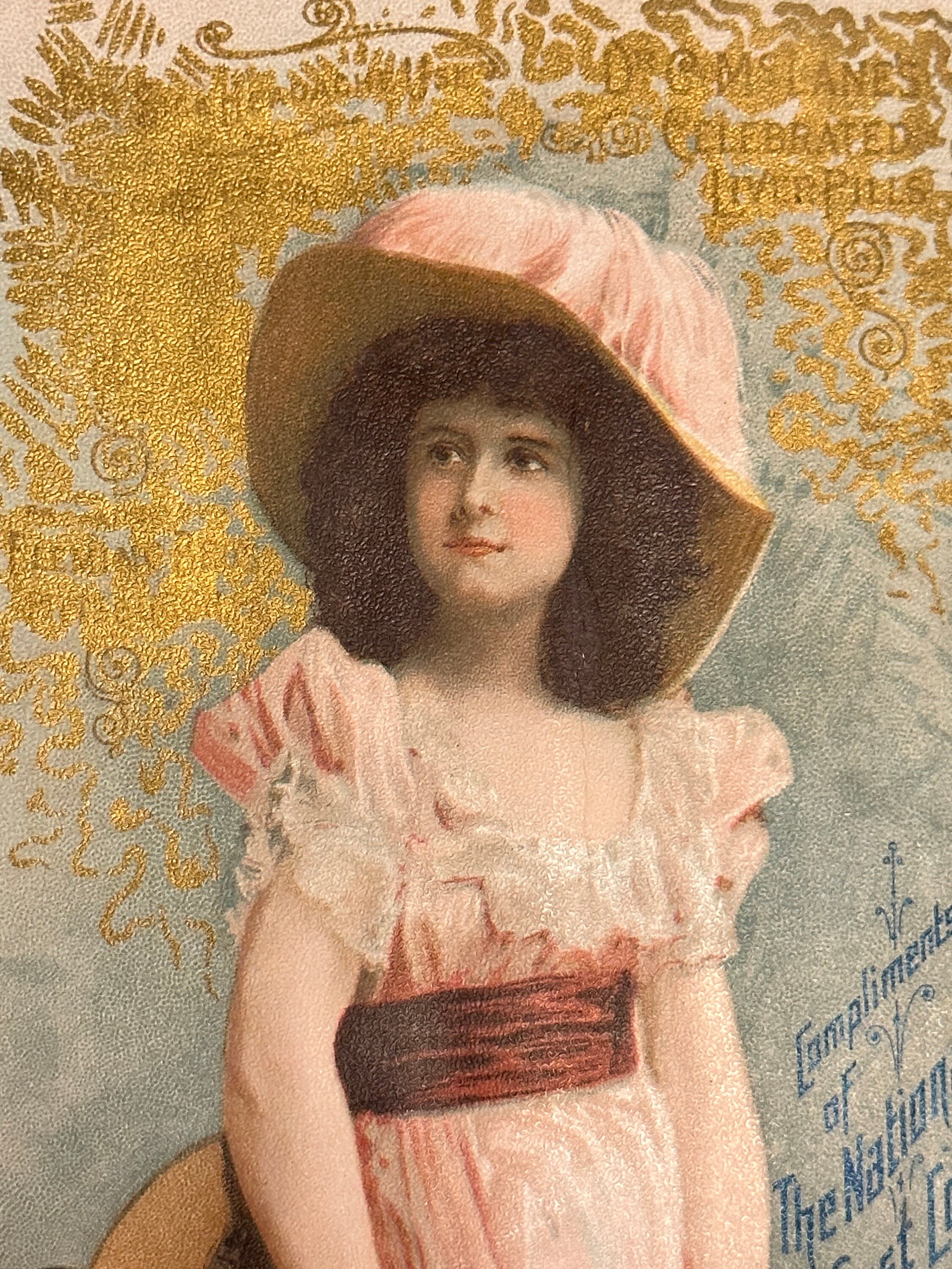 Victorian Advertising Postcards. Calendar and Gilded Hidden Message ...