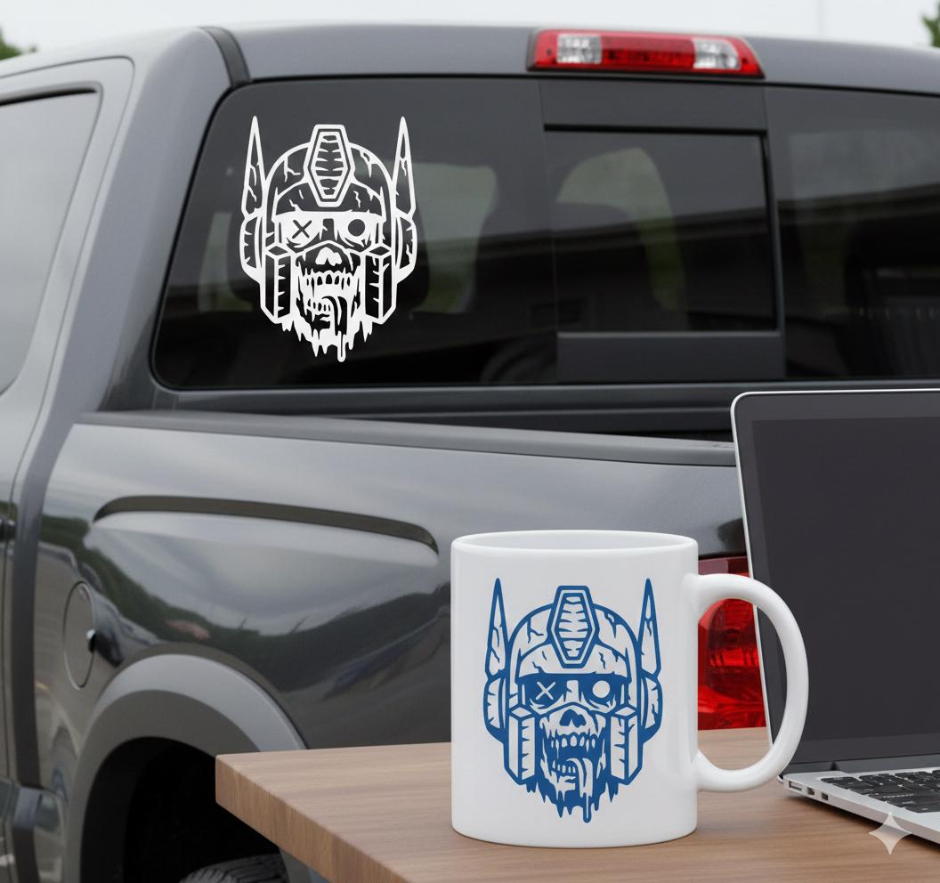 Skeletal Optimus Prime Transformers Vinyl Decal - Etsy