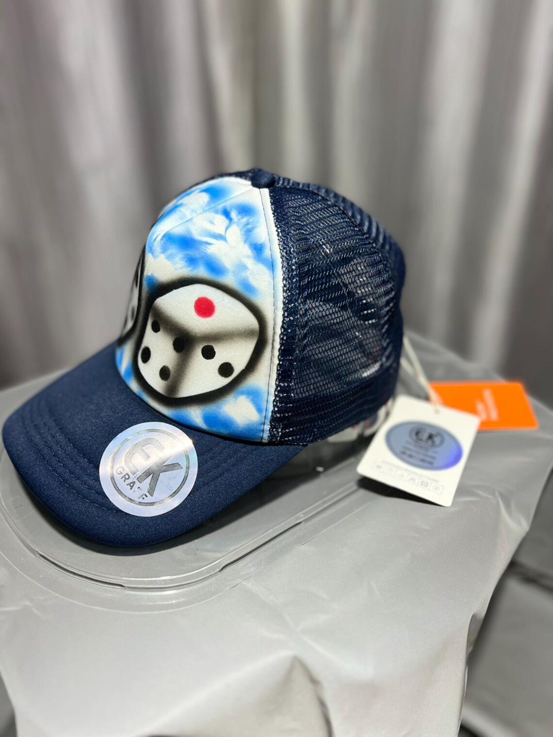 Hand-painted Dice Airbrush Hat| EK GRAFF Streetwear Cap| Light Blue - Etsy
