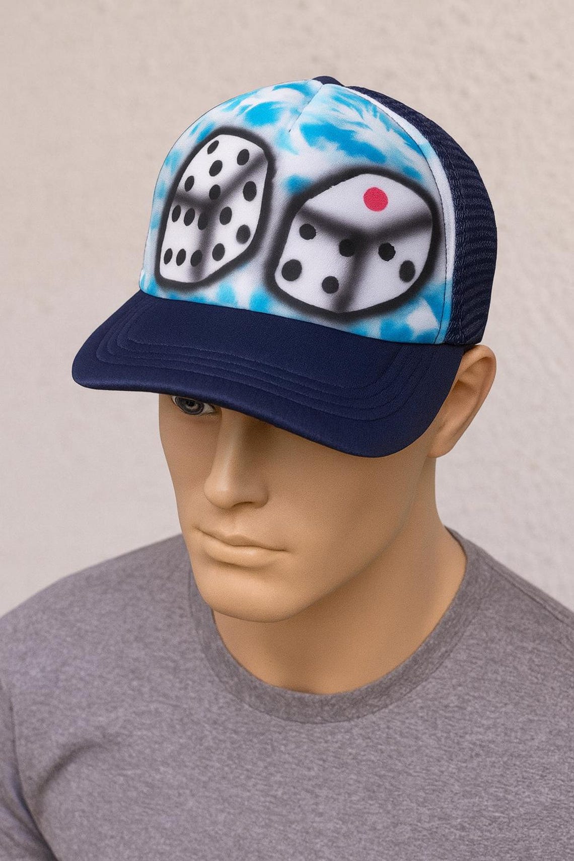 Hand-painted Dice Airbrush Hat| EK GRAFF Streetwear Cap| Light Blue - Etsy