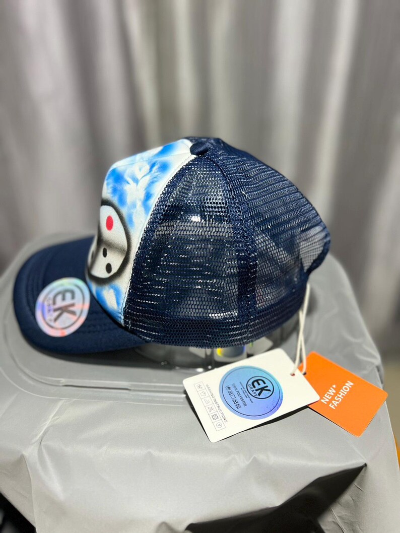 Hand-painted Dice Airbrush Hat| EK GRAFF Streetwear Cap| Light Blue - Etsy