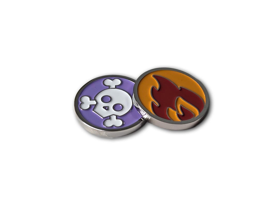 Poison Burn Coin Tokens Compatible With Pokemon TCG Metal Finish - Etsy