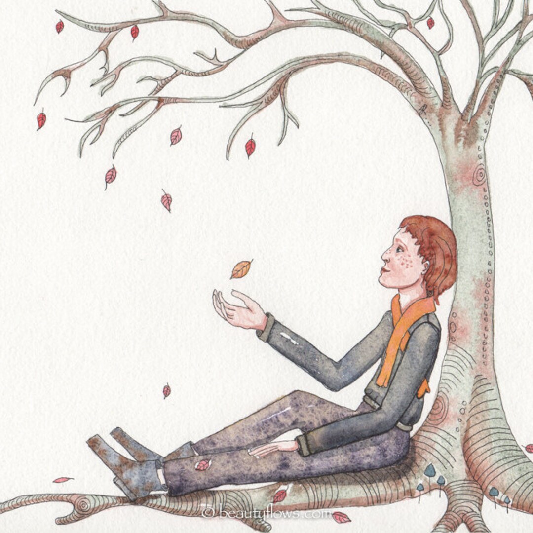 Autumn Leaves, Catching Leaves, Greeting Card or Photographic Art Print ...