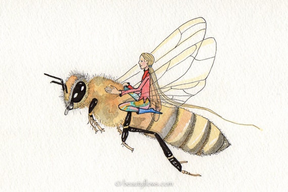 Bee Fairy Honey Bee and Friend Greeting Card or Photographic | Etsy