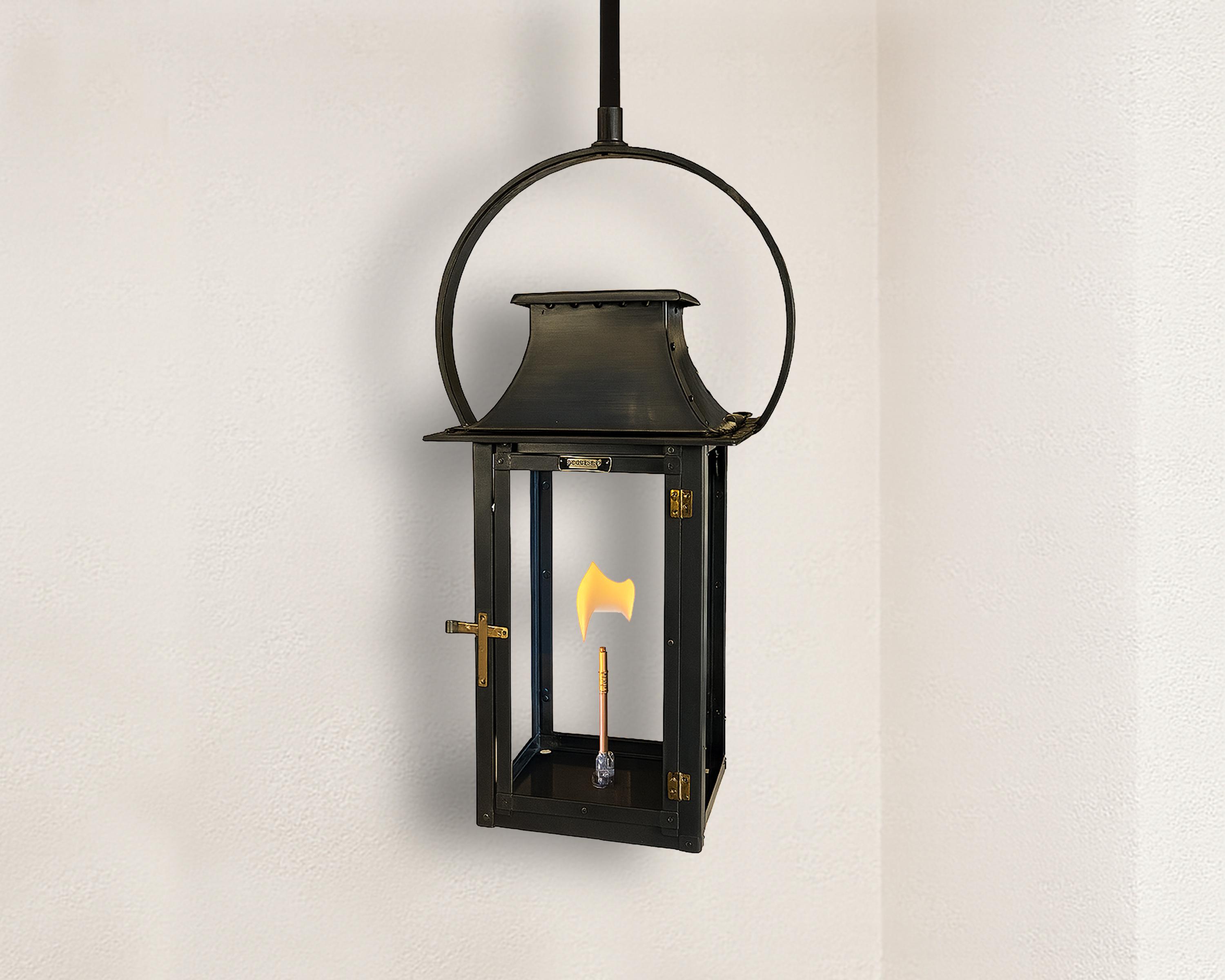 Colonial 16" Copper Yoke Hanging Lantern – Natural Gas Outdoor Flame ...