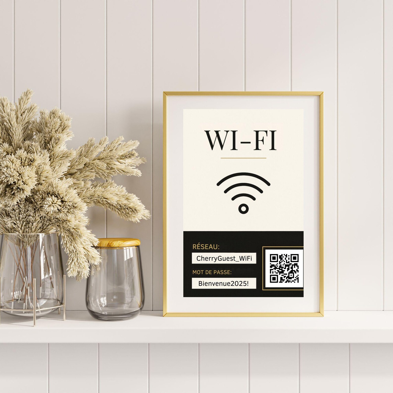 A4 QR Code Wi-fi Poster – Canva Template for Airbnb, B&B, Guesthouse - Etsy