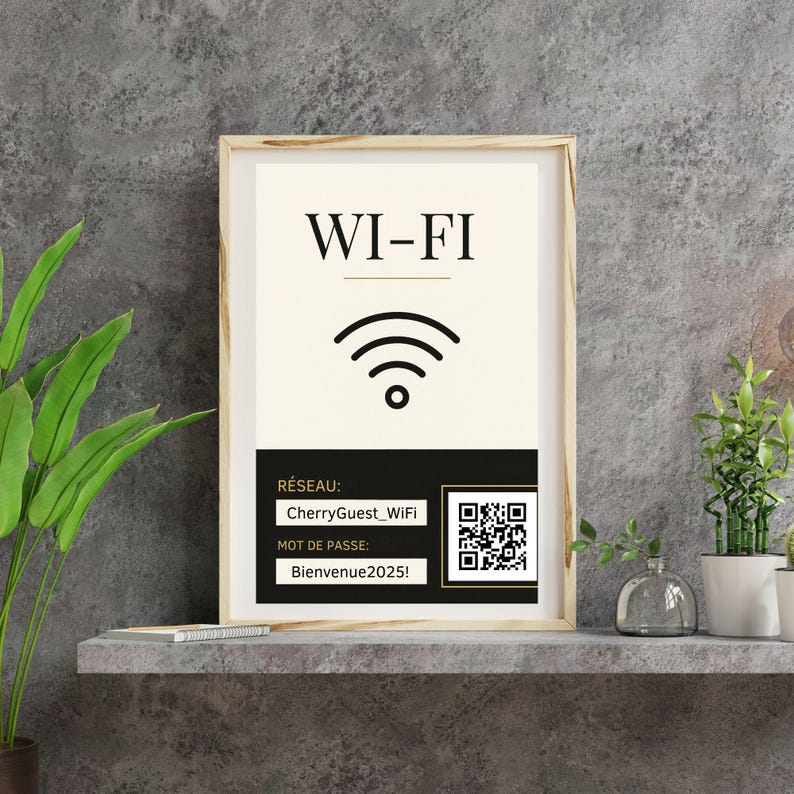 A4 QR Code Wi-fi Poster – Canva Template for Airbnb, B&B, Guesthouse - Etsy